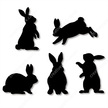 Wall Decorations (Rabbit / Black) - Wall stickers - Wall Decorations ...