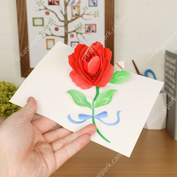 Rose Pop Up Card Template